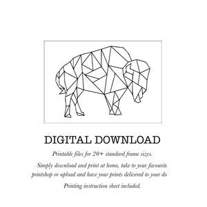 Buffalo, Geometric Buffalo, Buffalo Wall Art, Buffalo Decor, Buffalo ...