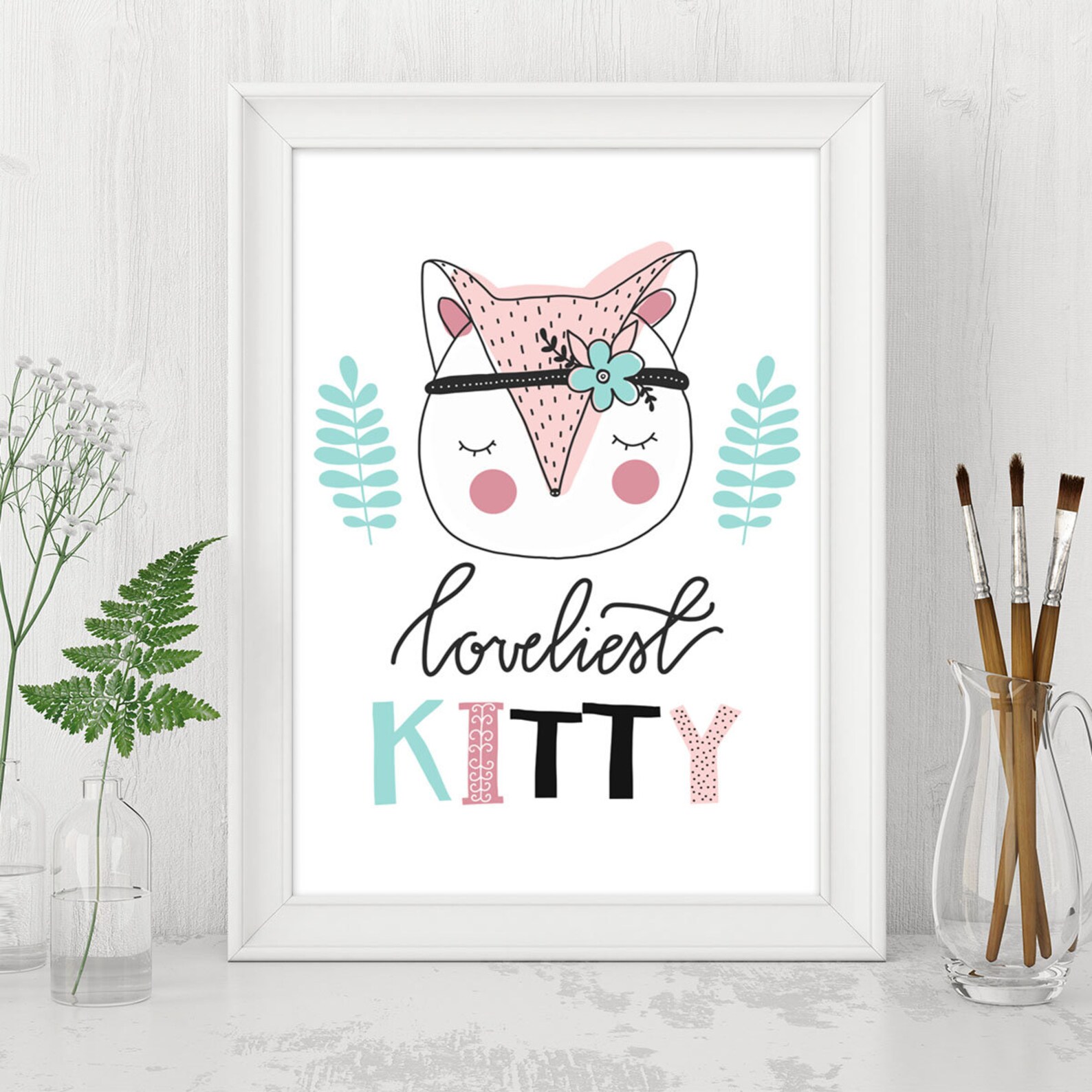 Kitty Art Prints Posters Nursery Decor Poster Wall Art - Etsy