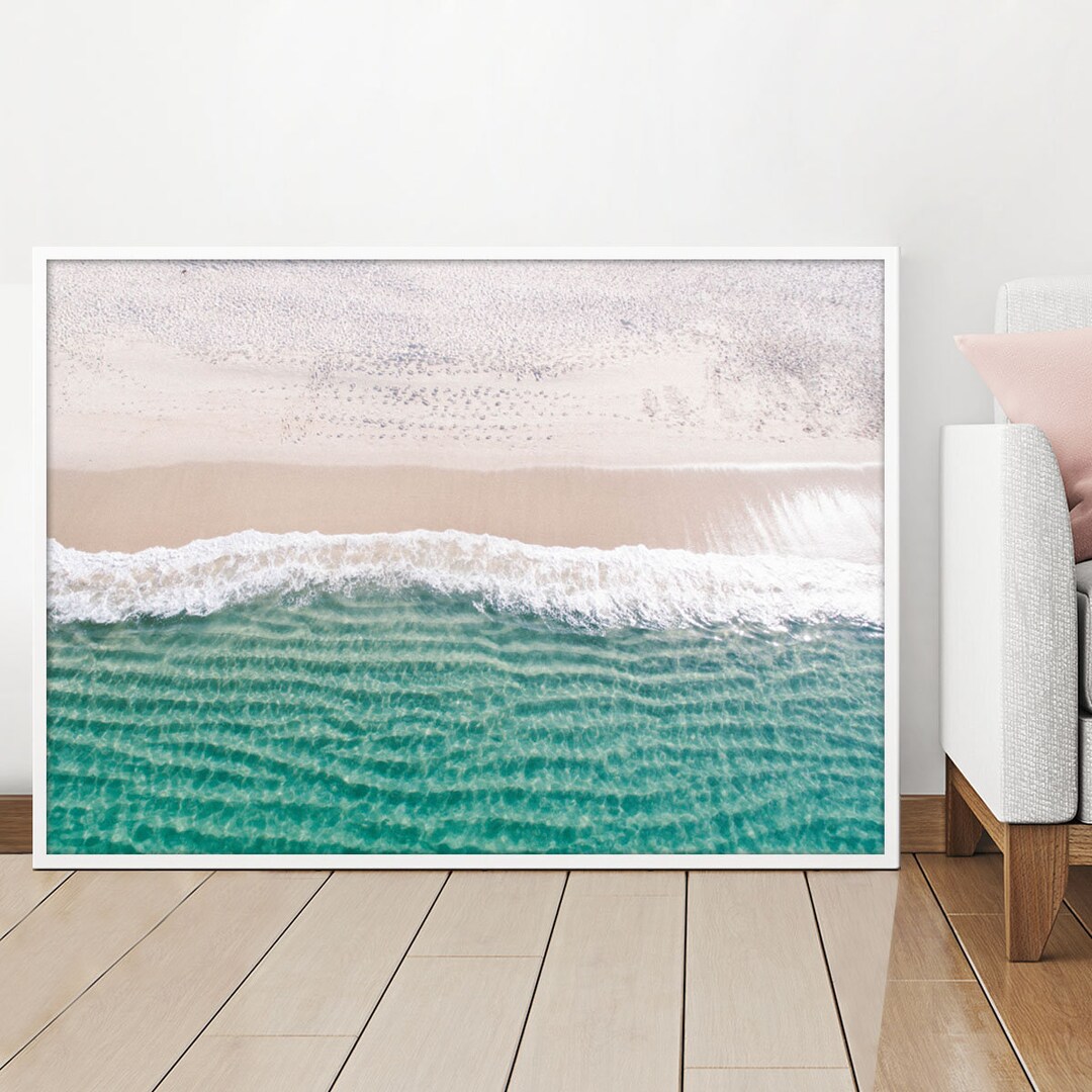 Top View Beach, Ocean Art Print, Digital Download, Coastal Beach Decor ...