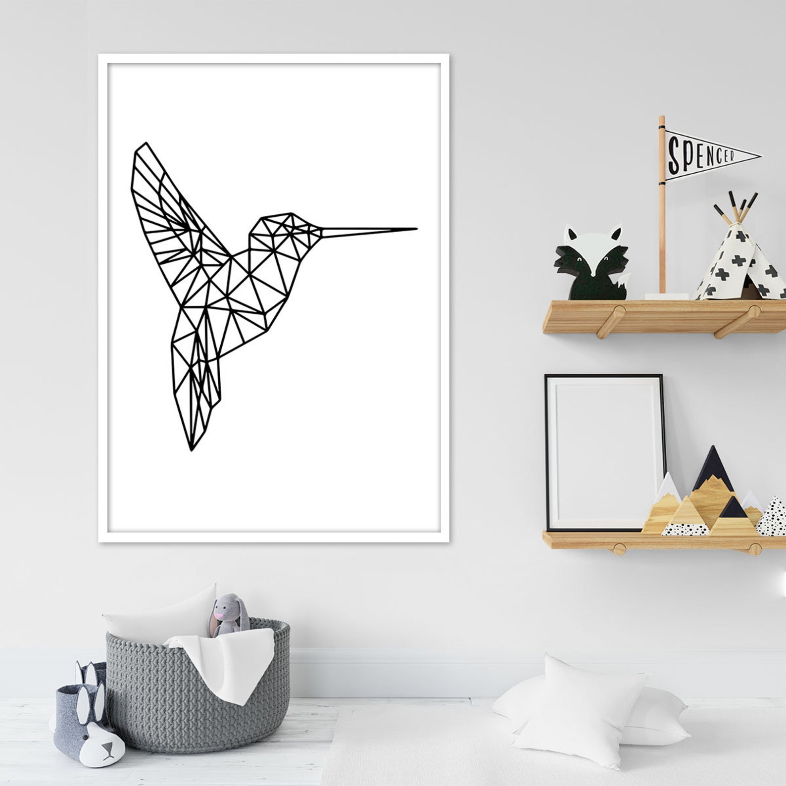 Hummingbird Geometric Hummingbird Hummingbird Wall Art | Etsy