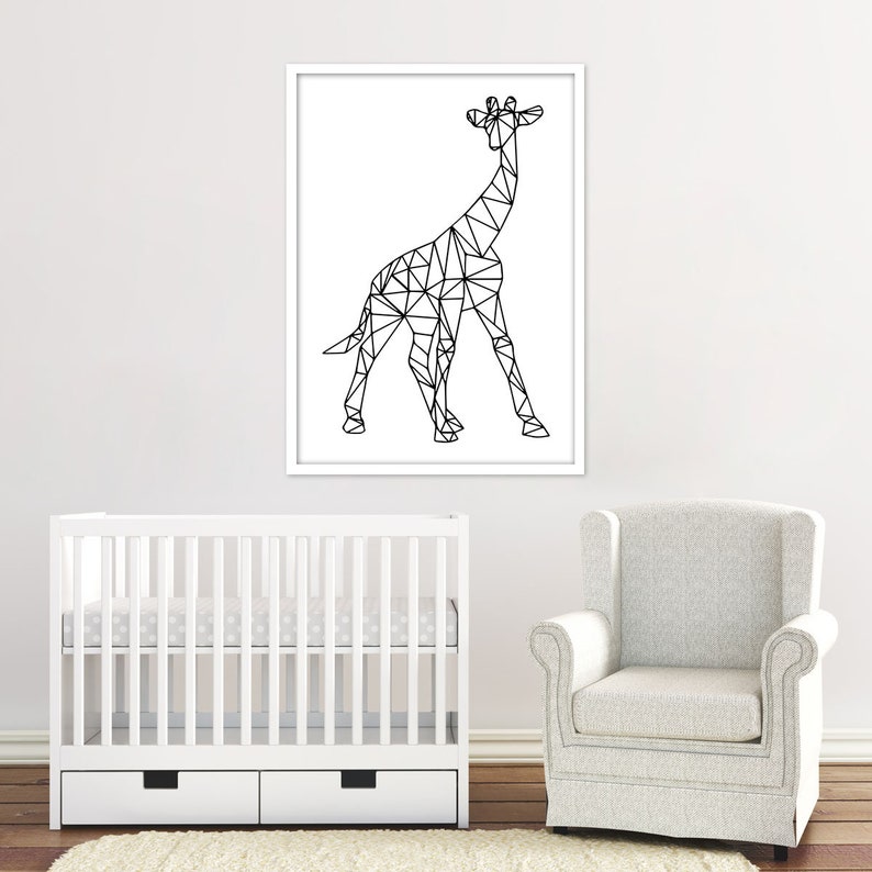 Giraffe Geometric Giraffe Giraffe Wall Art Giraffe Decor - Etsy