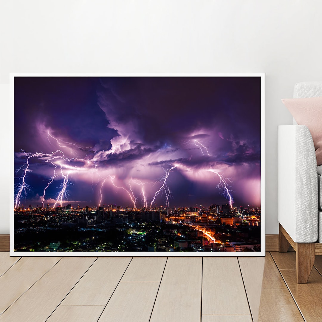 Lightning Bolt, Lightning, Storm, Thunderstorm, Wall Art, Landscape ...