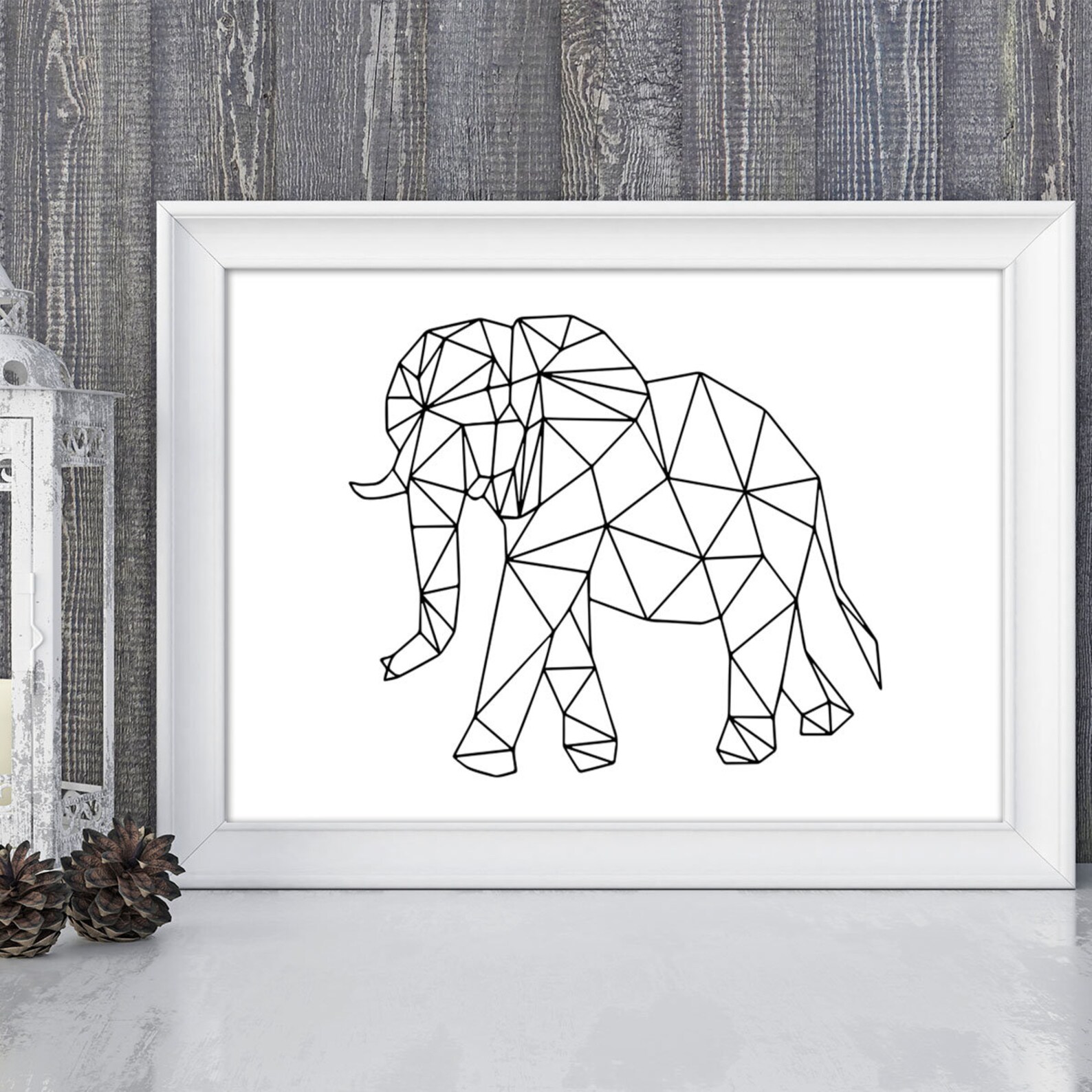Elephant, Geometric Elephant, Elephant Wall Art, Elephant Decor ...