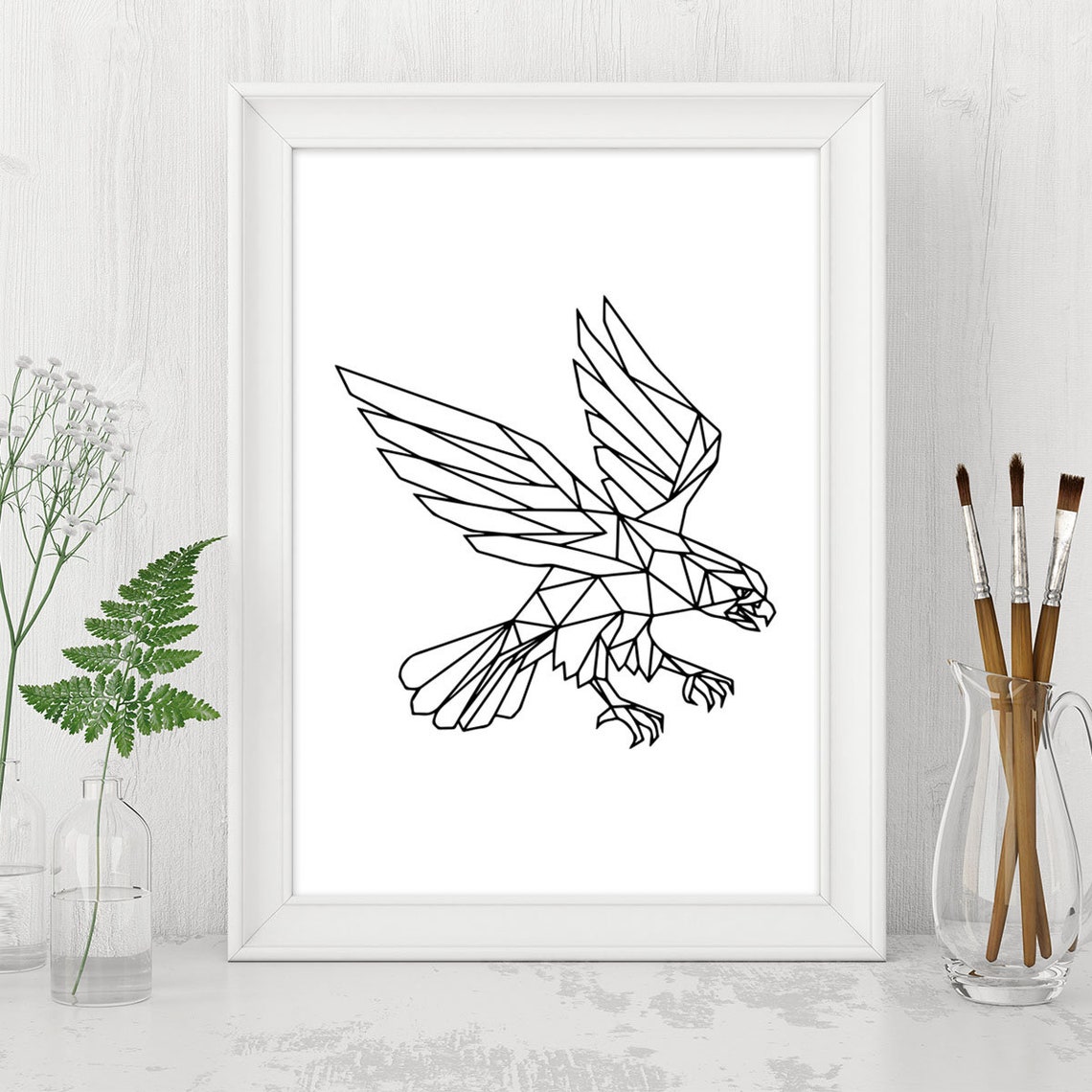 Eagle, Geometric Eagle, Eagle Wall Art, Eagle Decor, Eagle Outlines ...