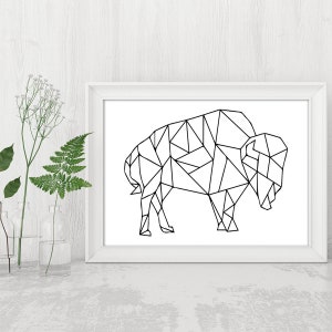 Buffalo, Geometric Buffalo, Buffalo Wall Art, Buffalo Decor, Buffalo ...
