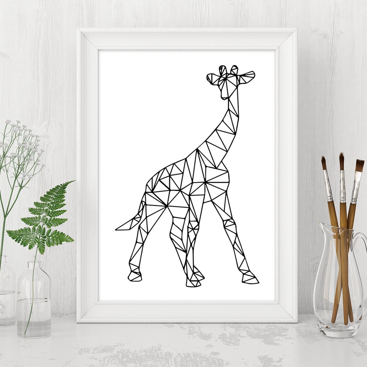 Giraffe Geometric Giraffe Giraffe Wall Art Giraffe Decor | Etsy