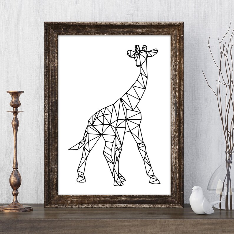 Giraffe Geometric Giraffe Giraffe Wall Art Giraffe Decor - Etsy