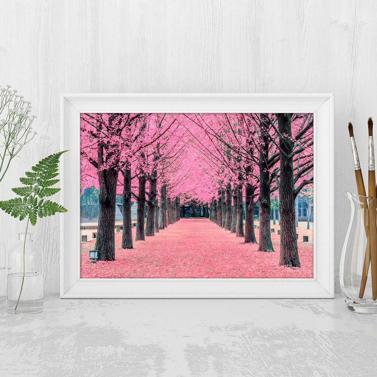 Pink Decor Pink Trees Pink Flower Japanese Tree Art & - Etsy