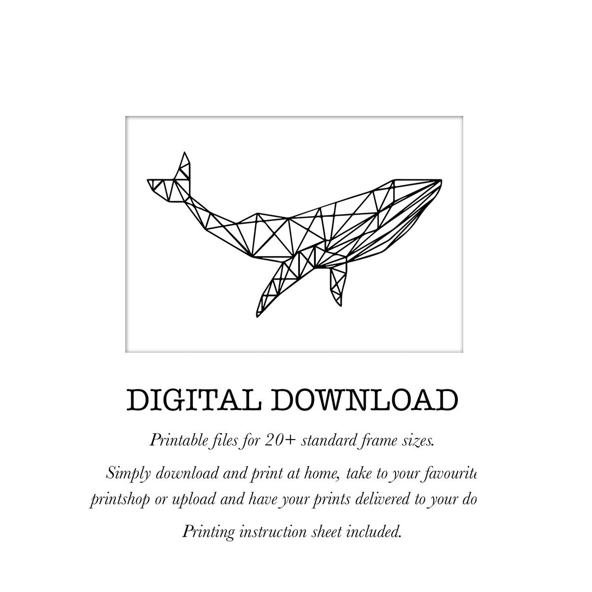 Whale, Geometric Whale, Whale Wall Art, Whale Decor, Whale Outlines ...