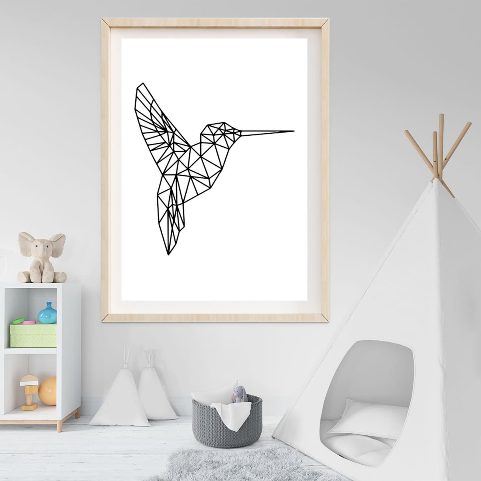Hummingbird Geometric Hummingbird Hummingbird Wall Art | Etsy