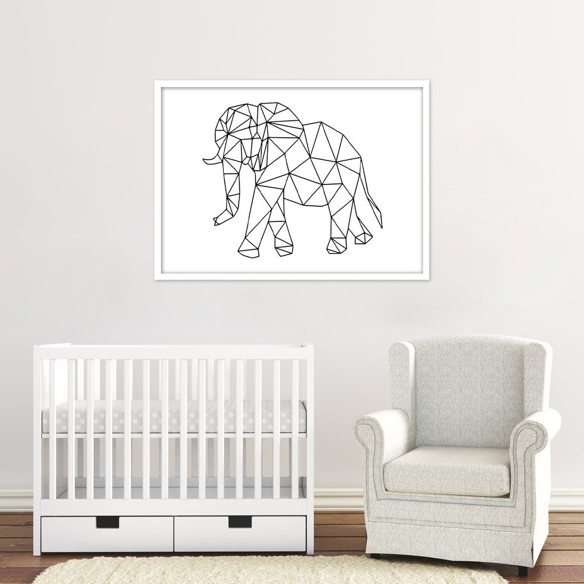 Elephant Geometric Elephant Elephant Wall Art Elephant - Etsy
