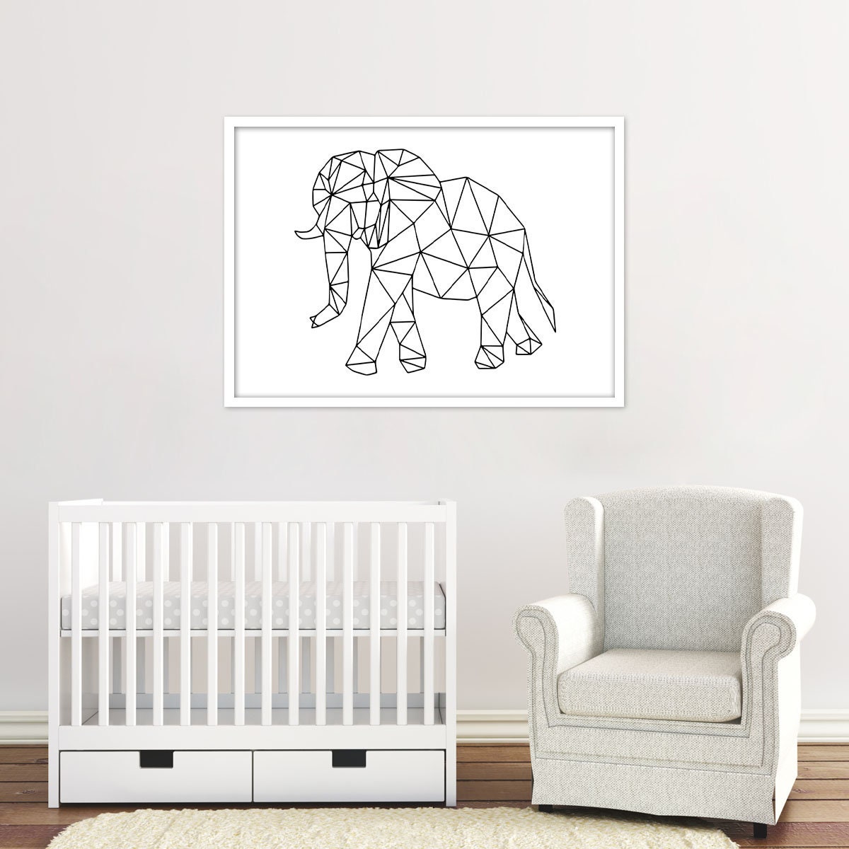 Elephant, Geometric Elephant, Elephant Wall Art, Elephant Decor ...