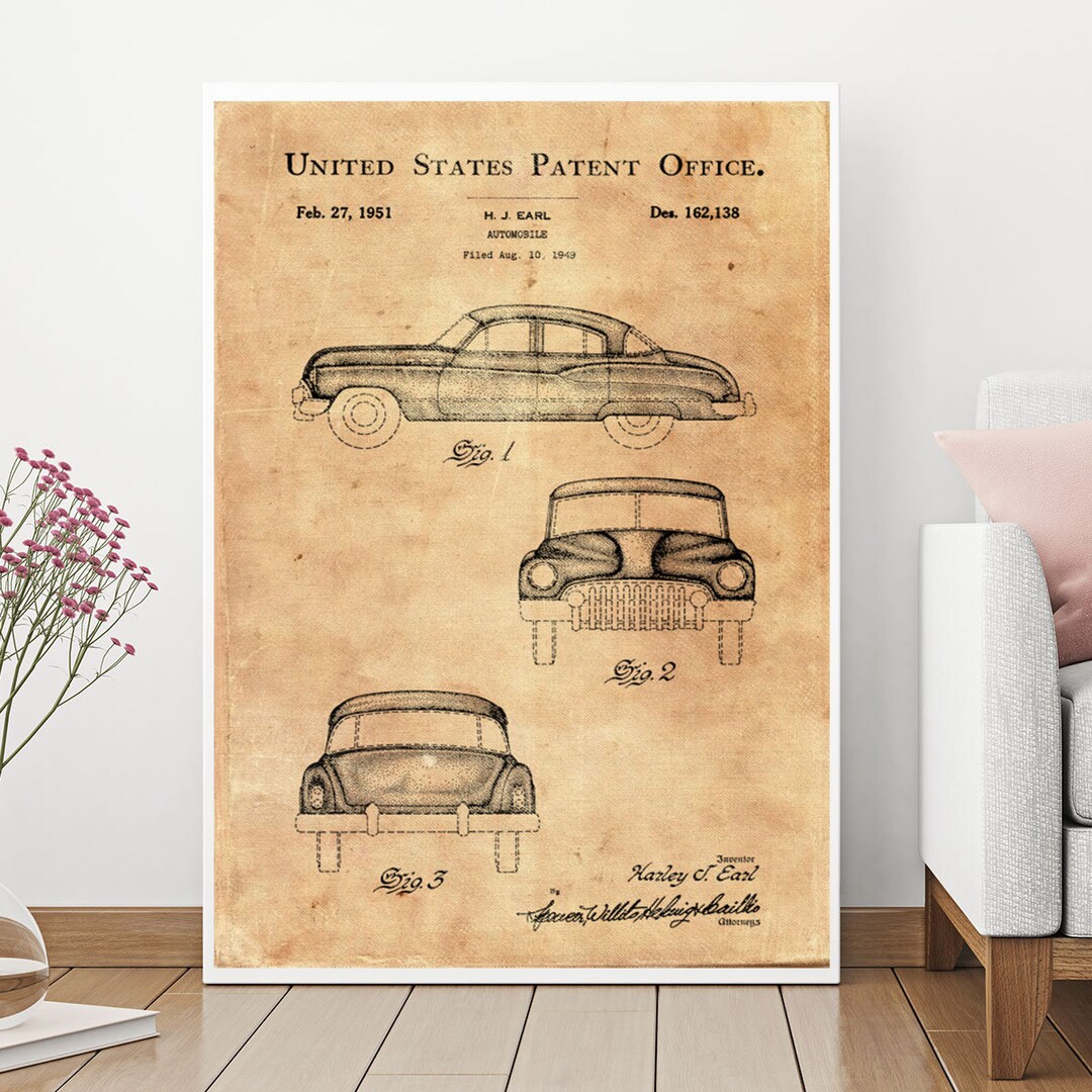 Patent Car, Patent Prints, Patent Art, Blueprint Vehicle, Blueprint ...
