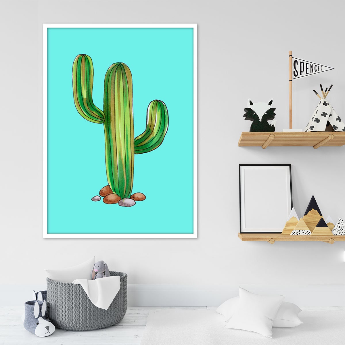 Watercolor Cactus Cactus Art Cactus Nursery Decor Wall | Etsy