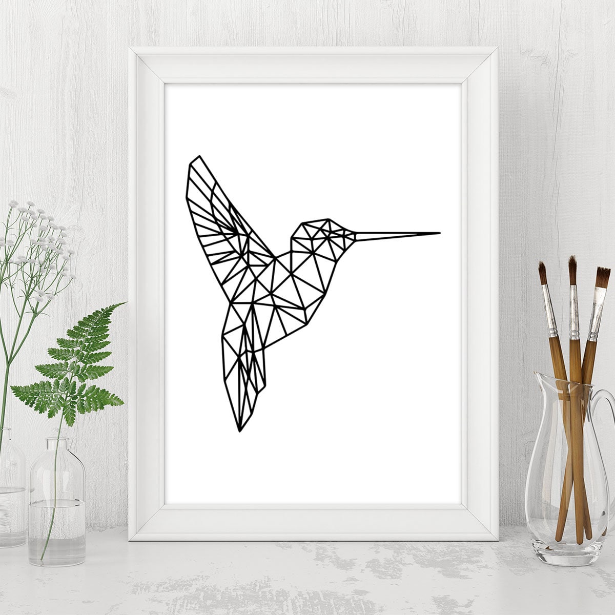 Hummingbird Geometric Hummingbird Hummingbird Wall Art | Etsy