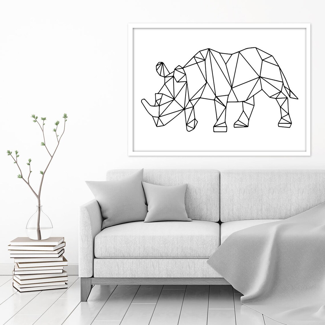 Rhino Geometric Rhino Rhino Wall Art Rhino Decor Rhino - Etsy