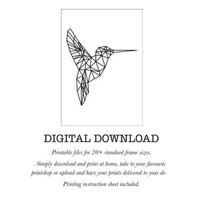 Hummingbird, Geometric Hummingbird, Hummingbird Wall Art, Hummingbird ...