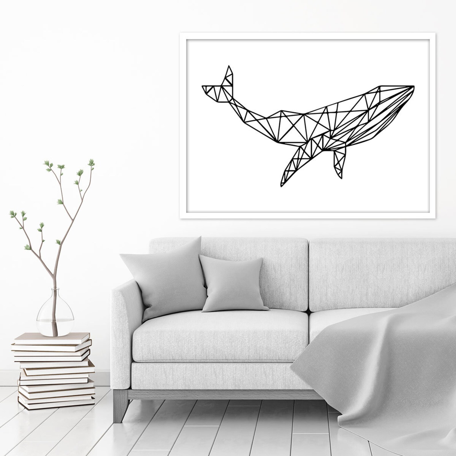 Whale, Geometric Whale, Whale Wall Art, Whale Decor, Whale Outlines ...