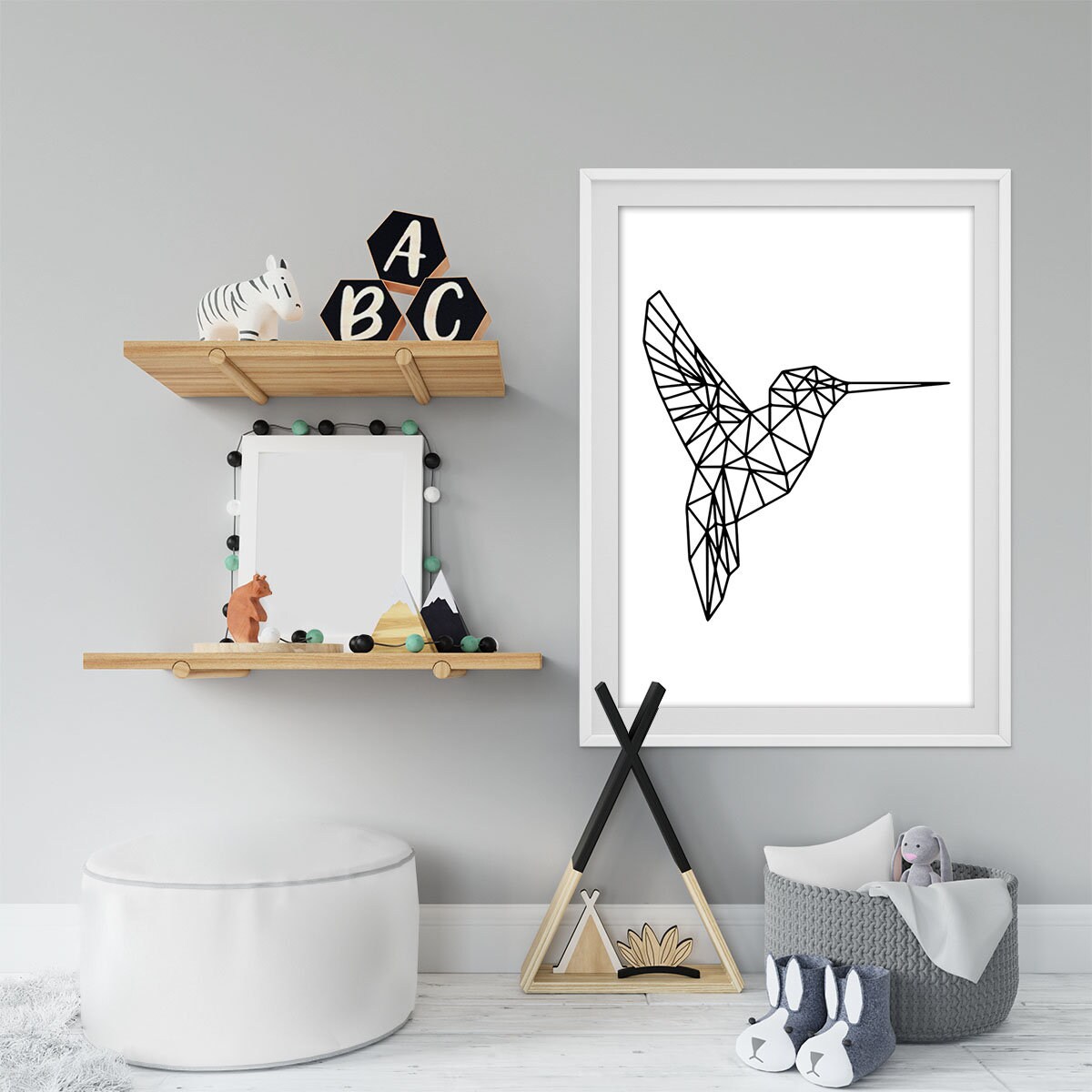 Hummingbird Geometric Hummingbird Hummingbird Wall Art | Etsy