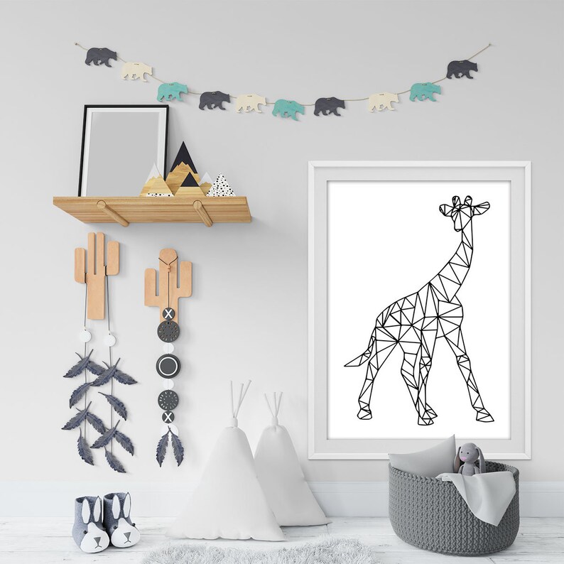 Giraffe Geometric Giraffe Giraffe Wall Art Giraffe Decor - Etsy