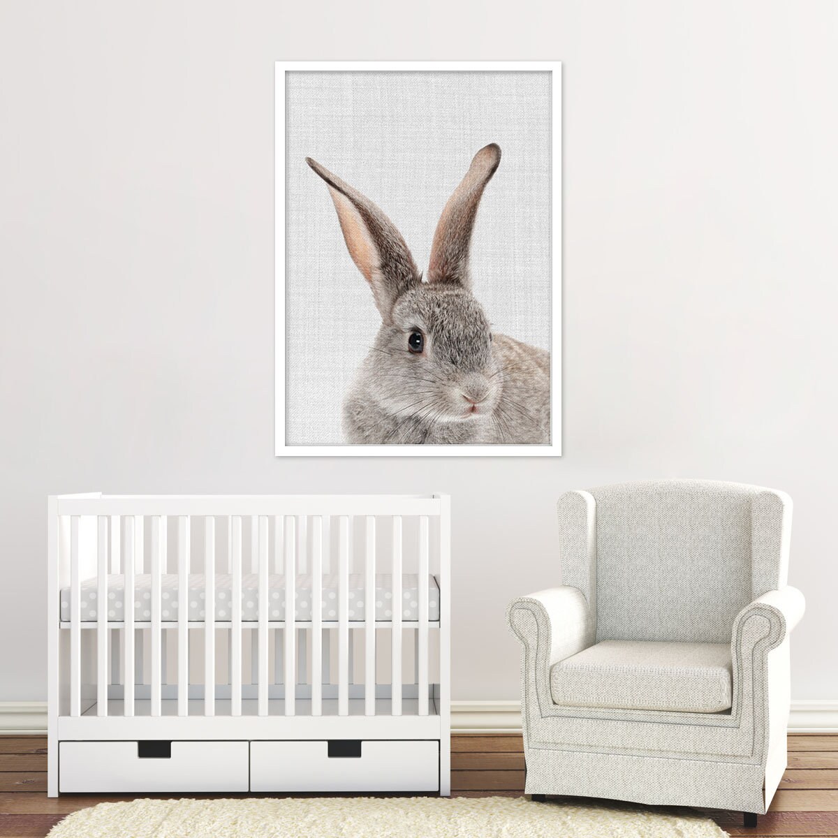 Bunny Rabbit, Woodland Nursery Wall Art Decor, Bunny Rabbit Poster ...