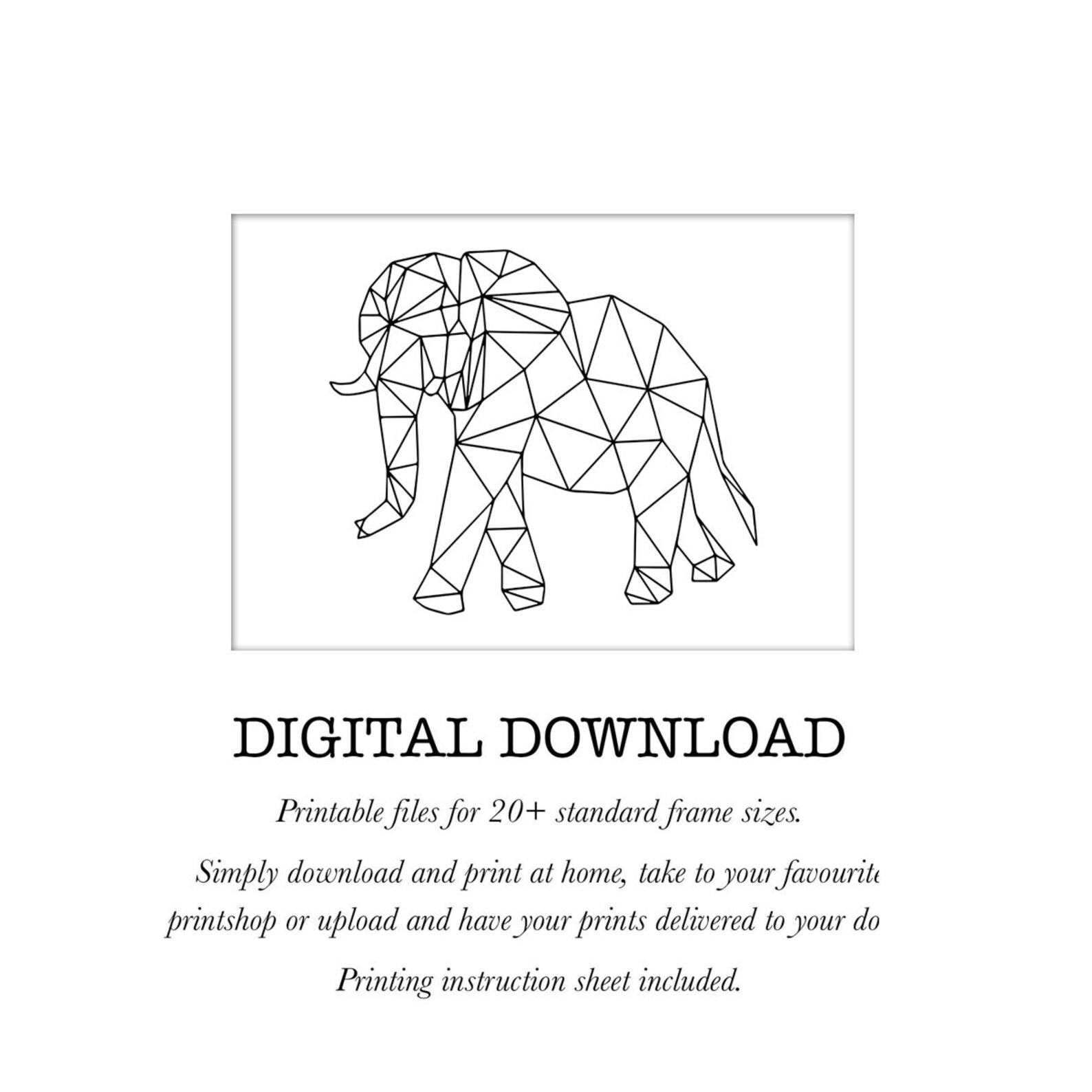 Elephant Geometric Elephant Elephant Wall Art Elephant - Etsy