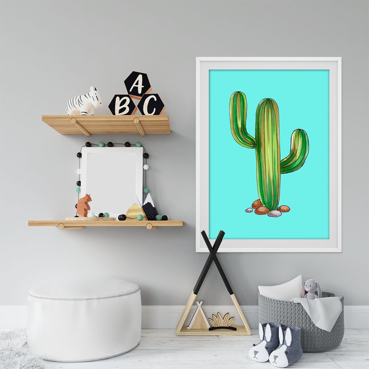 Watercolor Cactus Cactus Art Cactus Nursery Decor Wall | Etsy