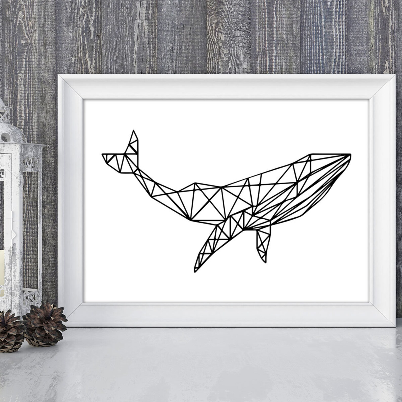 Whale Geometric Whale Whale Wall Art Whale Decor Whale | Etsy