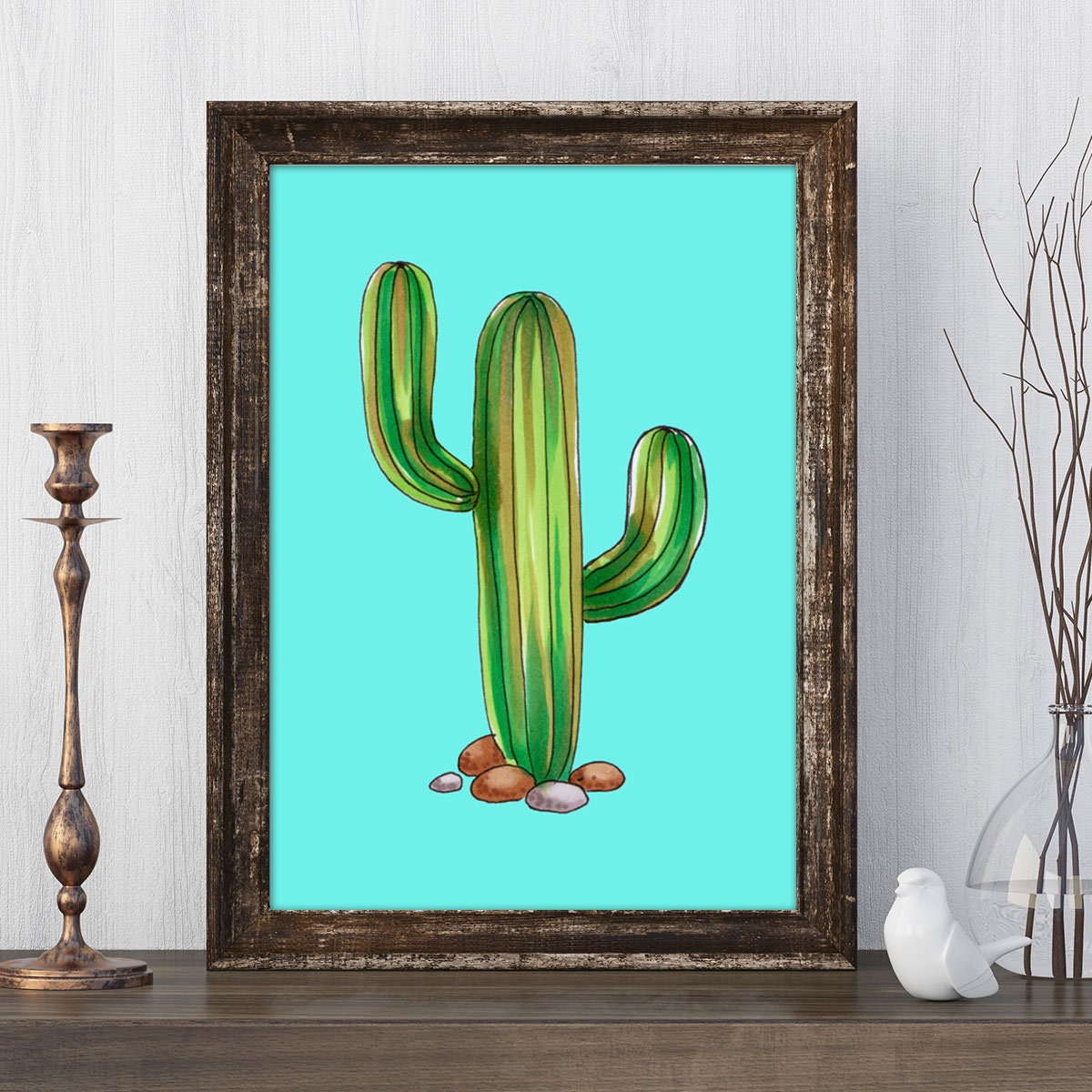 Watercolor Cactus Cactus Art Cactus Nursery Decor Wall | Etsy