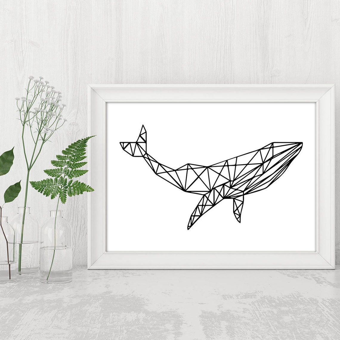 Whale, Geometric Whale, Whale Wall Art, Whale Decor, Whale Outlines ...