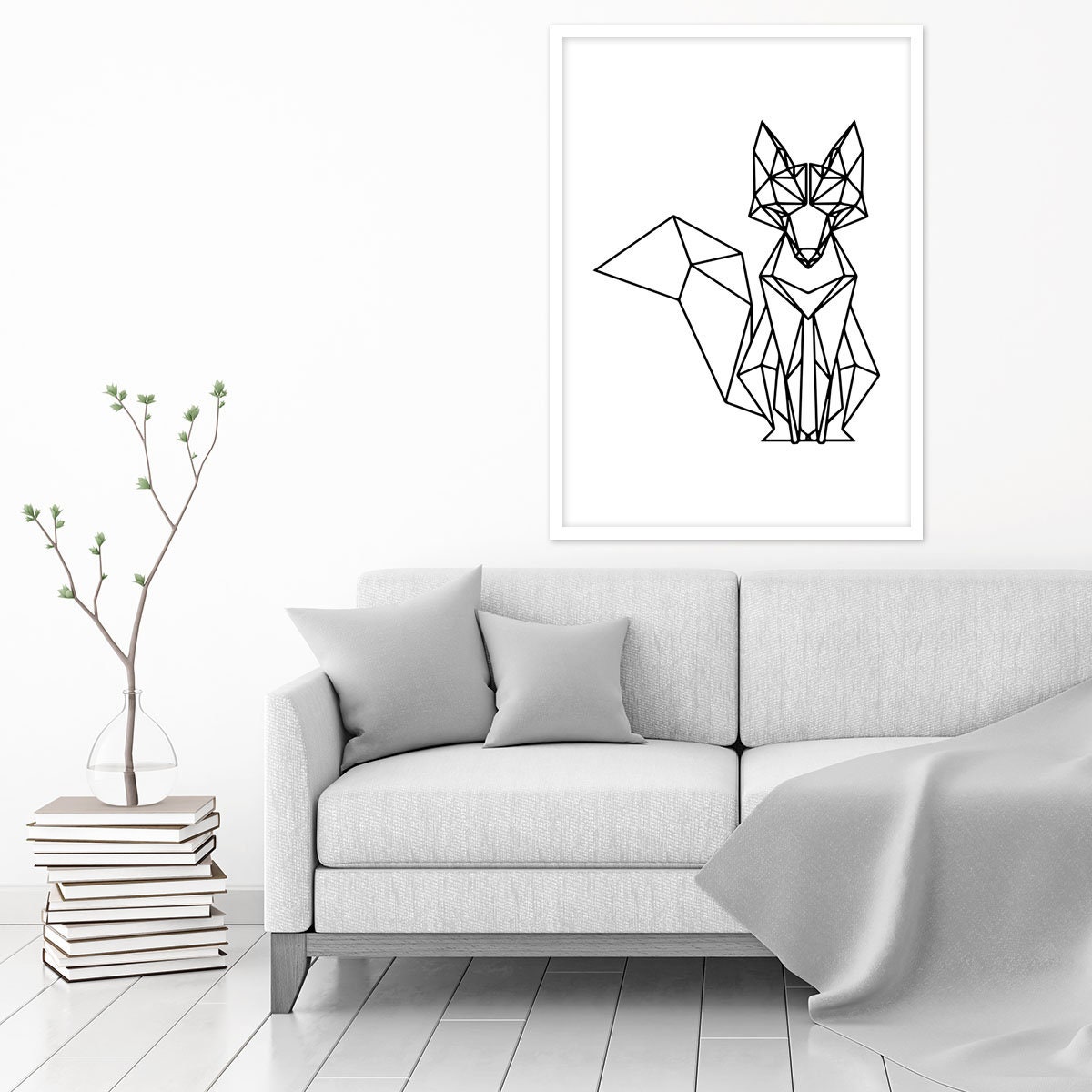 Fox Geometric Fox Fox Wall Art Fox Decor Fox Outlines | Etsy