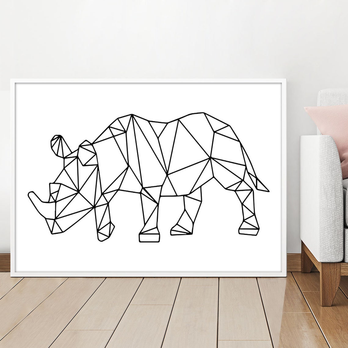 Rhino Geometric Rhino Rhino Wall Art Rhino Decor Rhino - Etsy