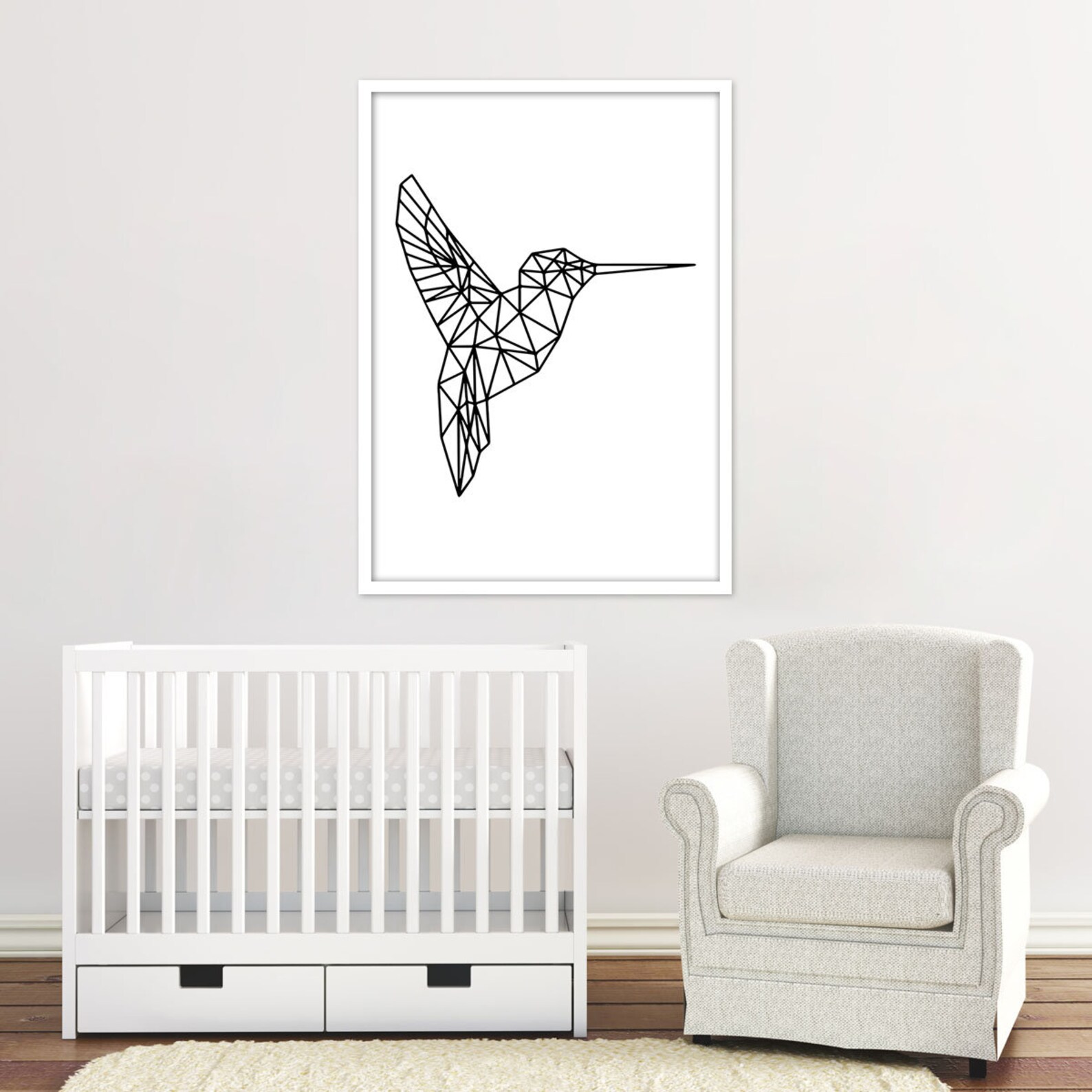 Hummingbird Geometric Hummingbird Hummingbird Wall Art | Etsy