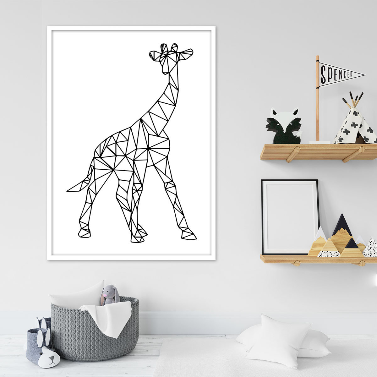 Giraffe Geometric Giraffe Giraffe Wall Art Giraffe Decor | Etsy