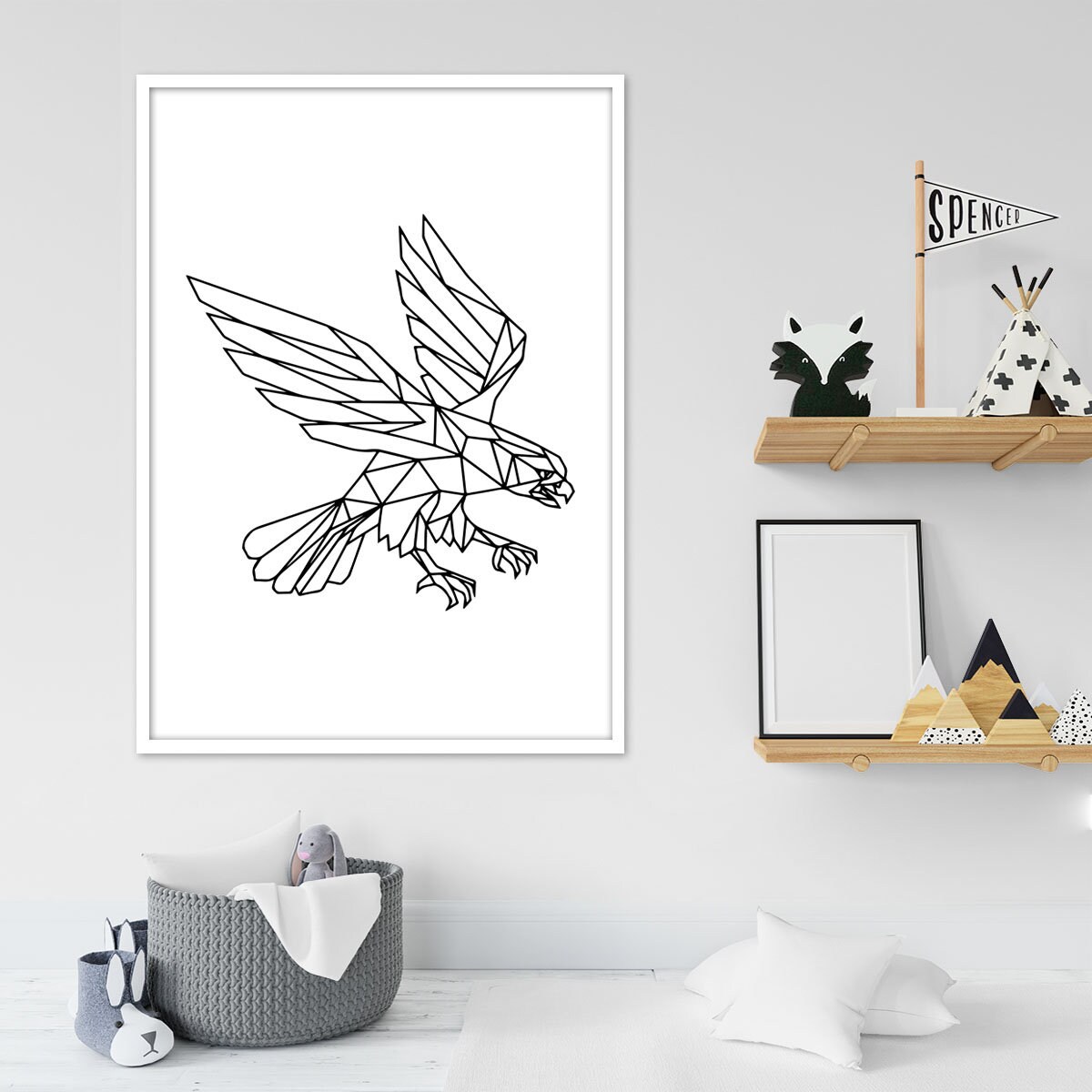 Eagle, Geometric Eagle, Eagle Wall Art, Eagle Decor, Eagle Outlines ...