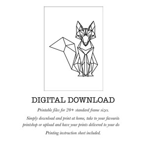 Fox, Geometric Fox, Fox Wall Art, Fox Decor, Fox Outlines, Geometric ...