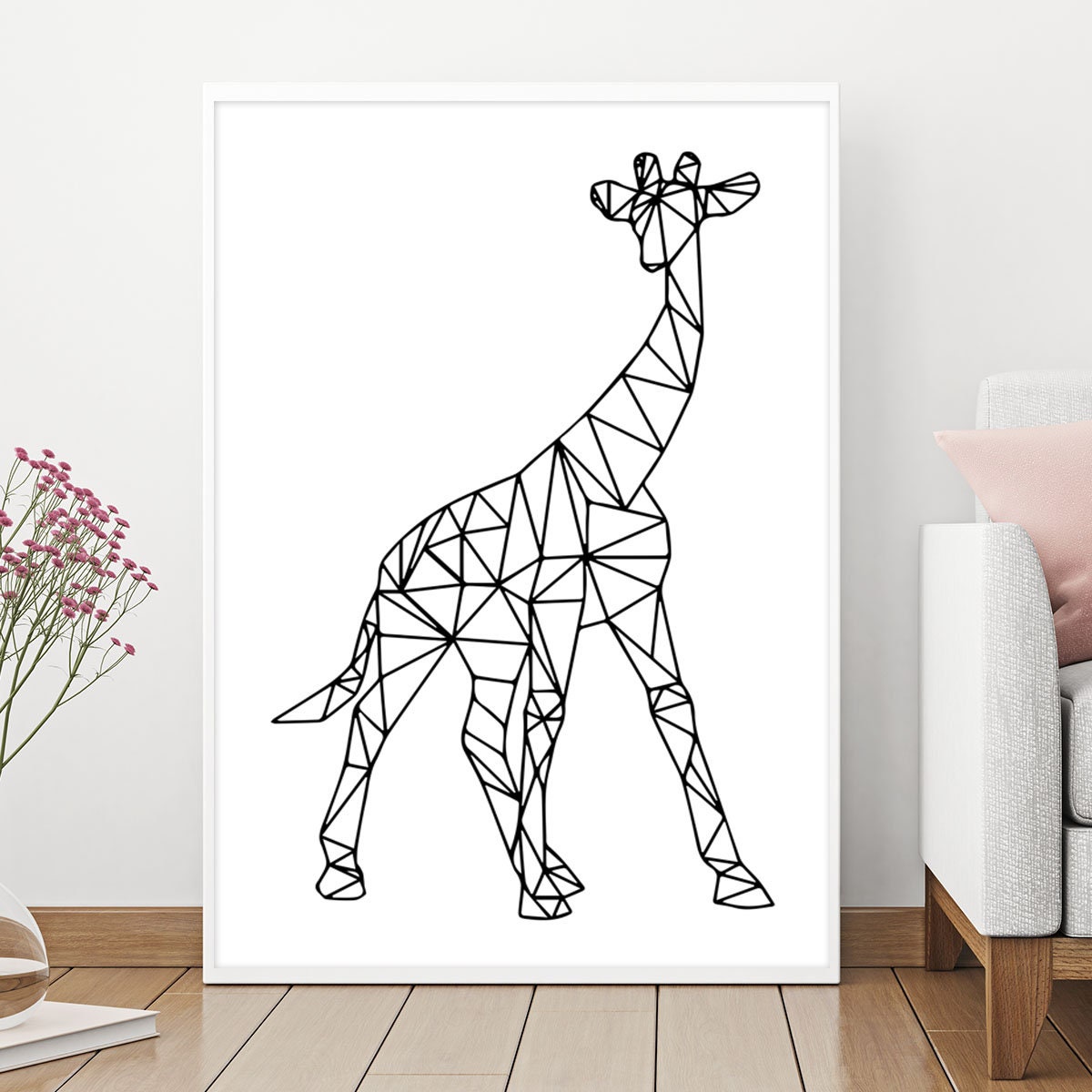 Giraffe Geometric Giraffe Giraffe Wall Art Giraffe Decor | Etsy