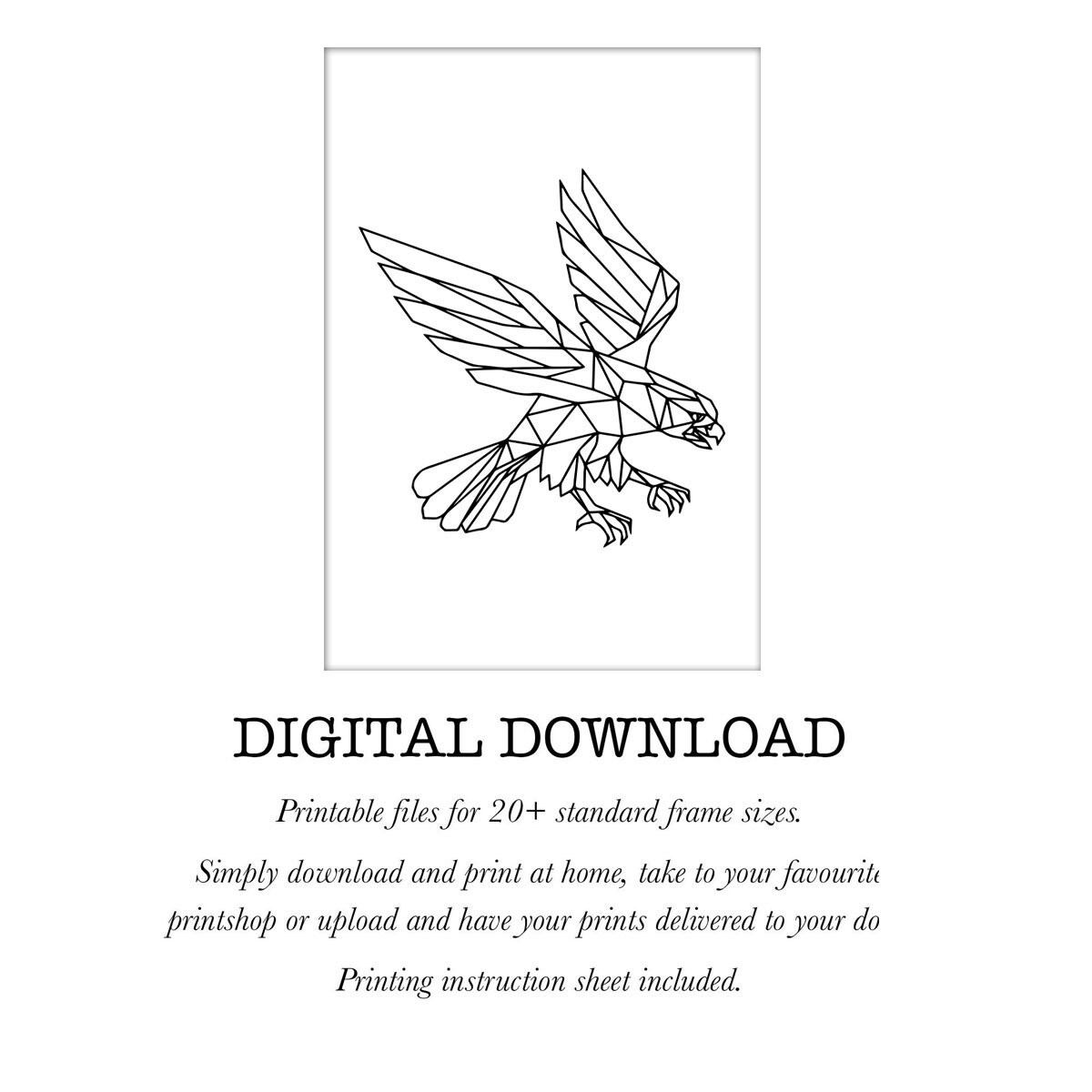 Eagle, Geometric Eagle, Eagle Wall Art, Eagle Decor, Eagle Outlines ...