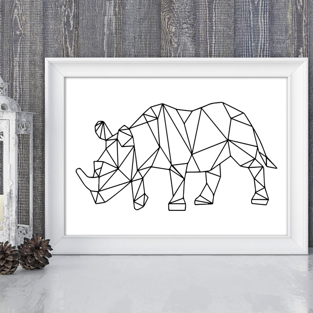 Rhino Geometric Rhino Rhino Wall Art Rhino Decor Rhino - Etsy