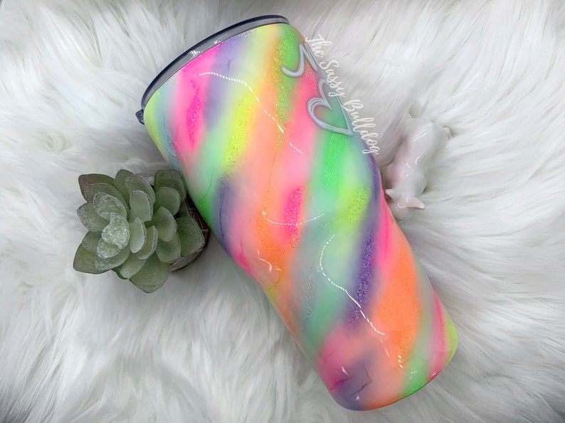Neon Rainbow Mom Life Glitter Tumbler Neon Marble Glitter - Etsy