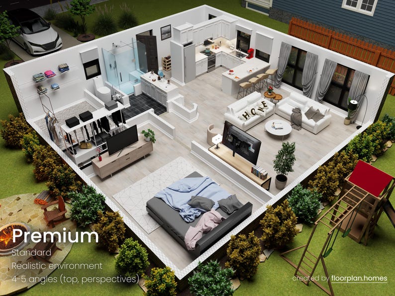 Design Your Own Floor Plan, House Floor Layout, Plan With Furniture and ...