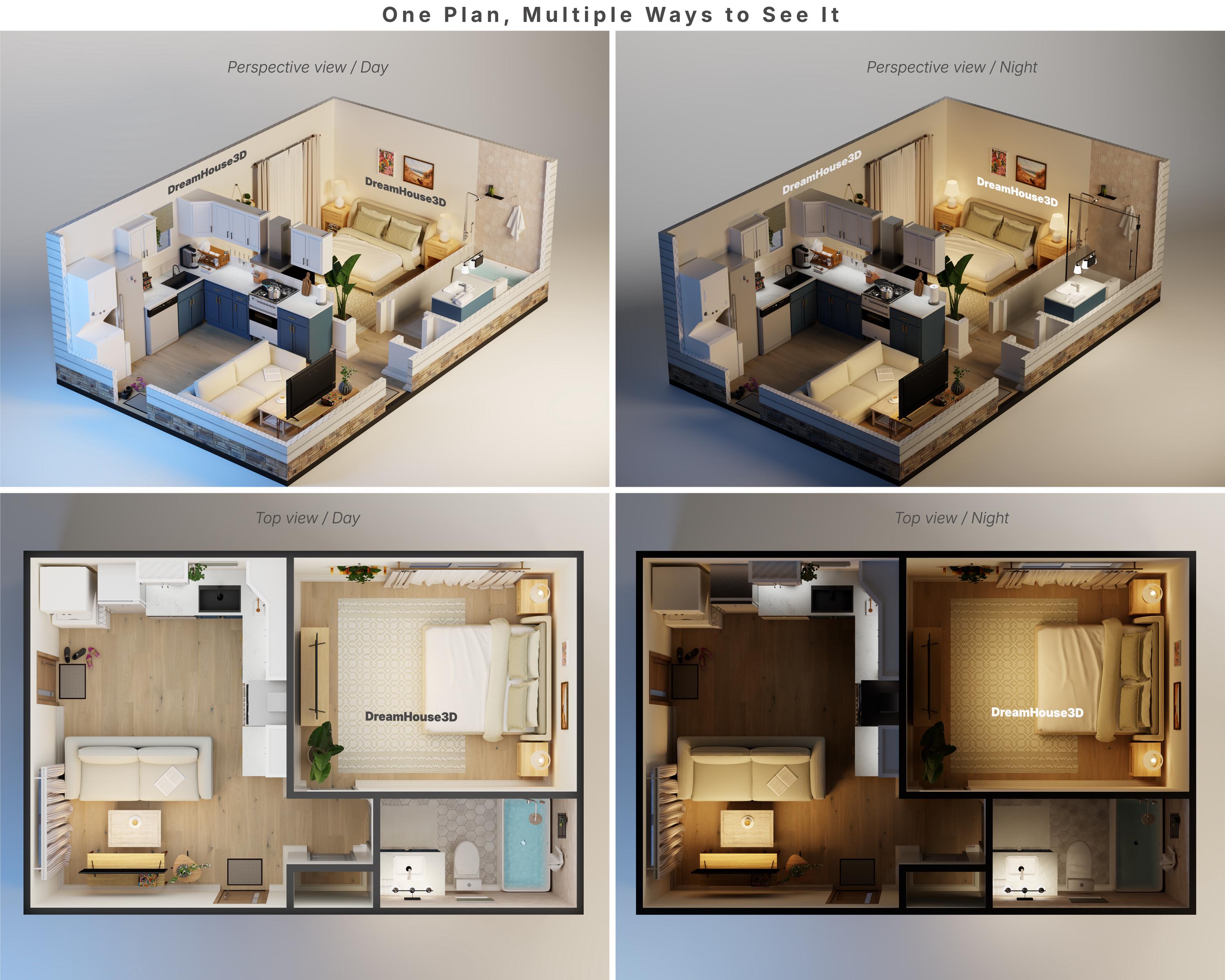 Custom House Plan in 3D, Tiny Home, 3D Floor Plan, Render - Etsy