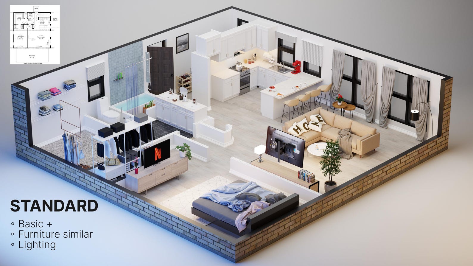 Design Your Own Floor Plan, House Floor Layout, Plan With Furniture and ...