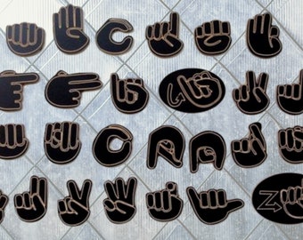 Refrigerator Magnets Wooden ASL Alphabet Magnets Kitchen Décor etna.com.pe