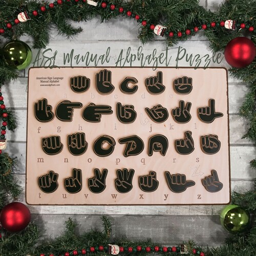Sign Language Alphabet Puzzle Made of Baltic Birch | Etsy