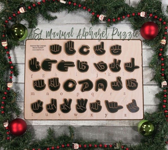 Sign Language Alphabet Puzzle Made of Baltic Birch | Etsy