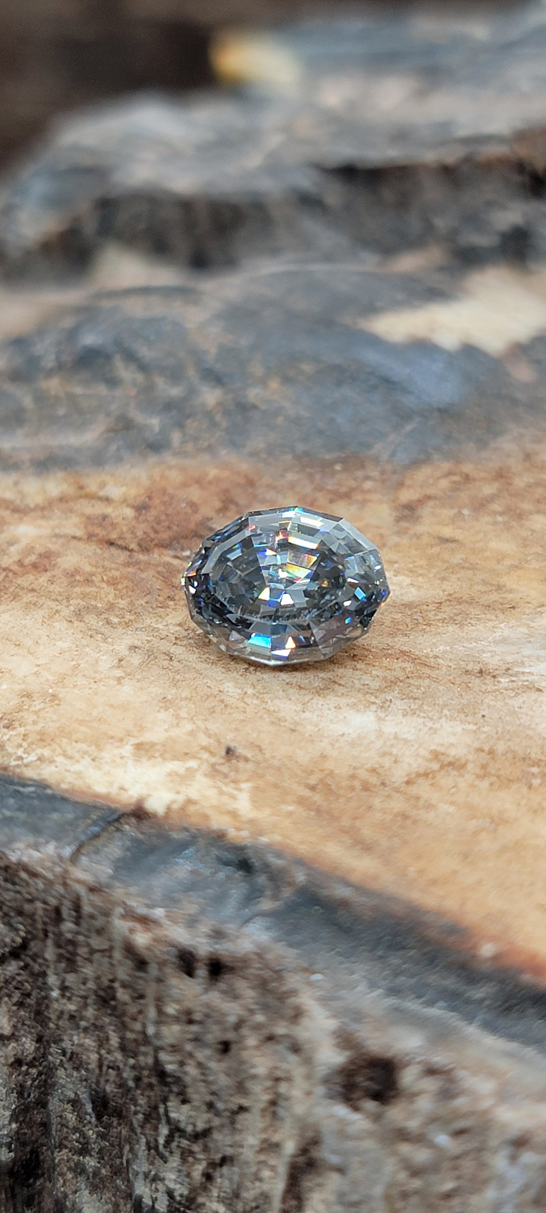 7*9mm Gray Step Cut Oval Moissanite - Etsy