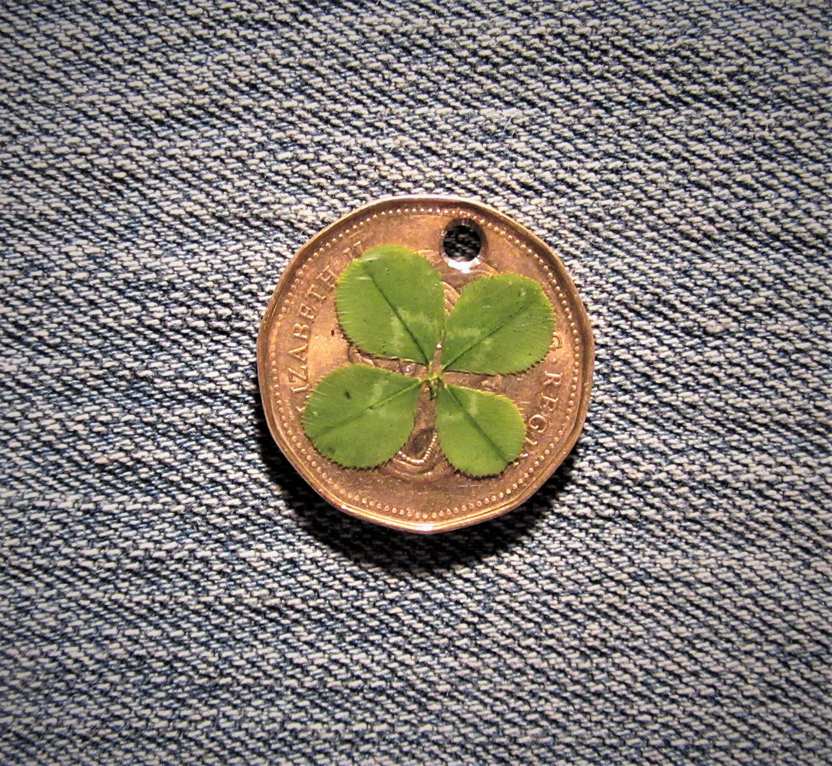 FOUR LEAF CLOVER Canadian Lucky Loonie Protection Pendant - Etsy.de