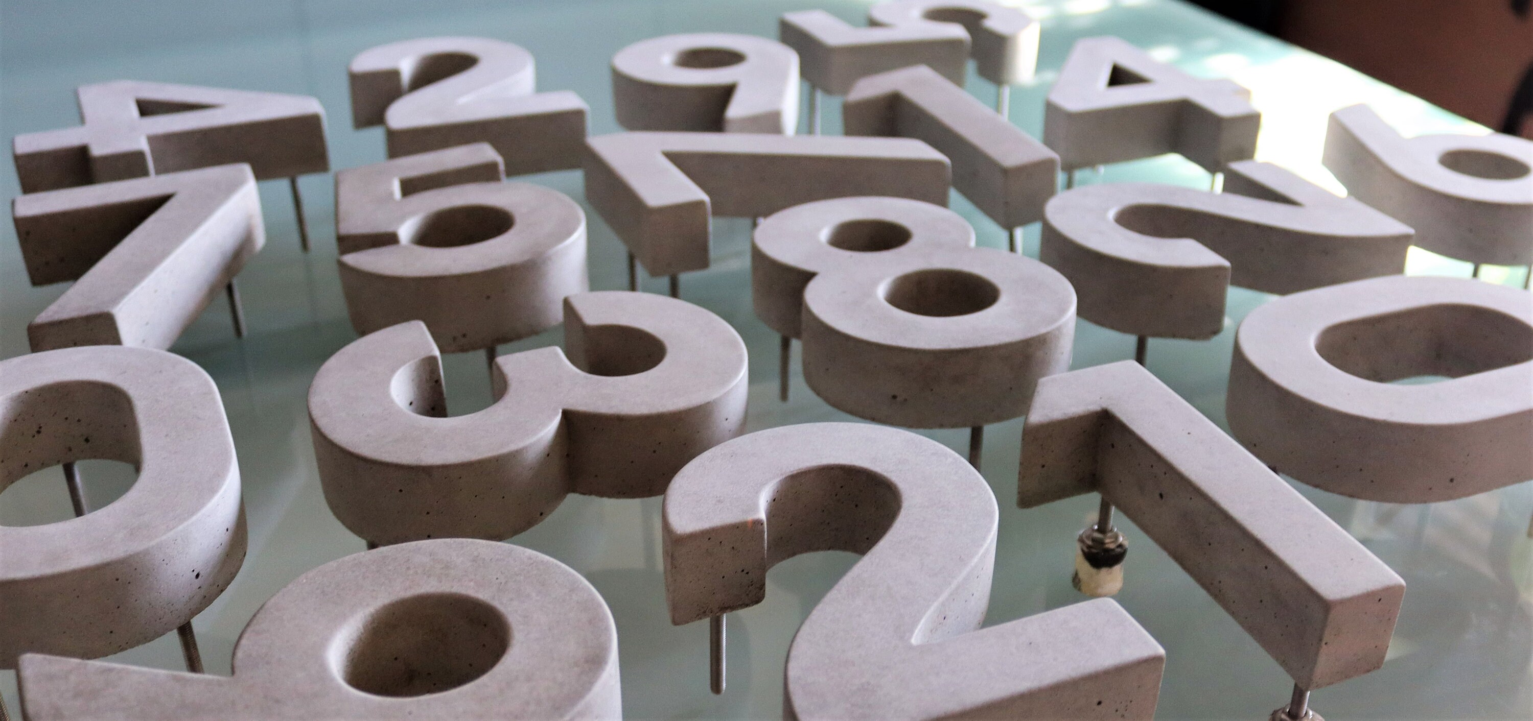 HOUSE NUMBER Made of CONCRETE 12 Cm Font: Euclid Semi Bold, Stainless ...