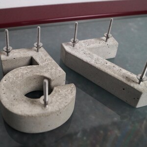 HOUSE NUMBER Made of CONCRETE 12 Cm Font: Euclid Semi Bold, Stainless ...